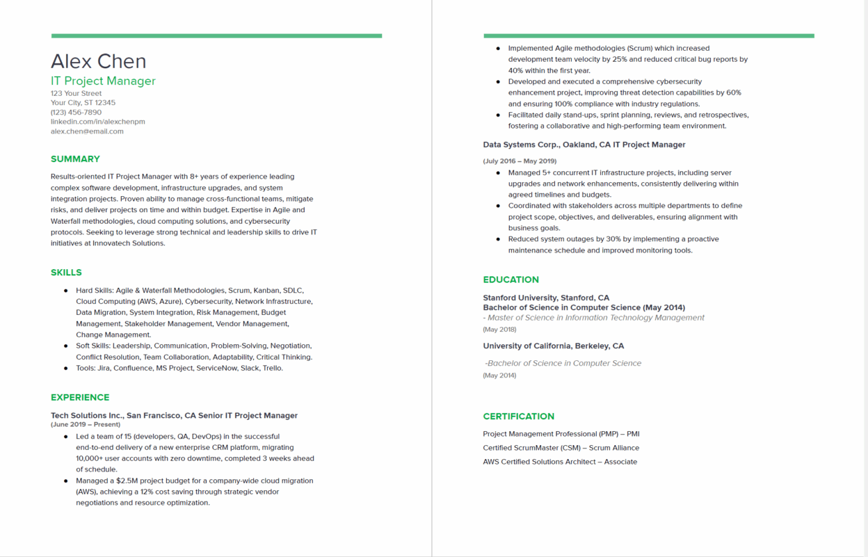 10 Proven Project Manager Resume Examples That Land Interviews - MagicalAPI