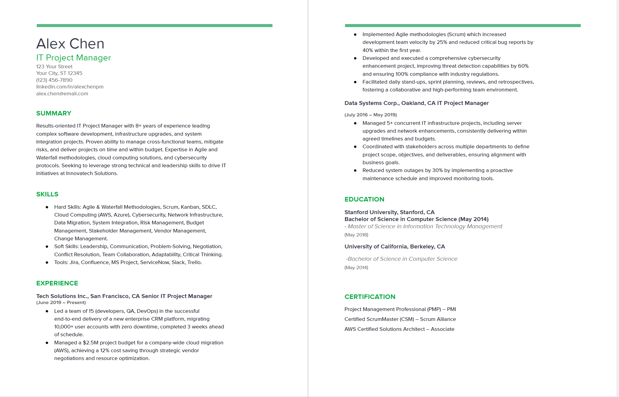 10 Proven Project Manager Resume Examples That Land Interviews - MagicalAPI