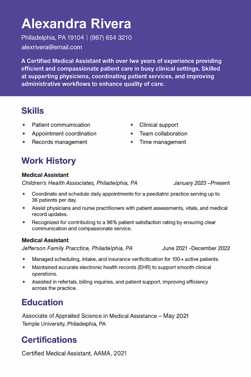 How to Write a Medical Assistant Resume in 2025 - MagicalAPI